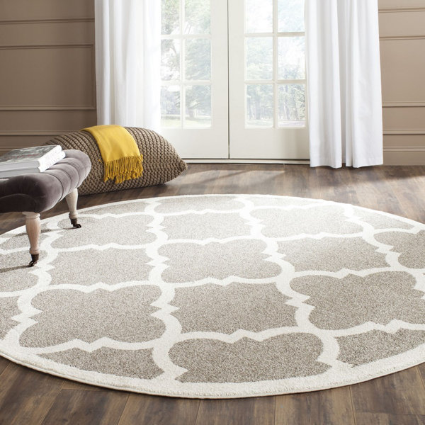 Lark Manor Ammundsen Geometric Dark Gray / Beige Area Rug & Reviews | Wayfair